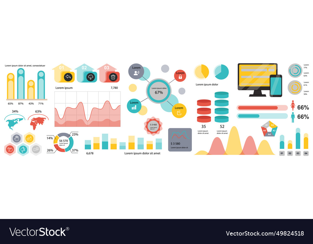 Mega set of infographic elements data Royalty Free Vector