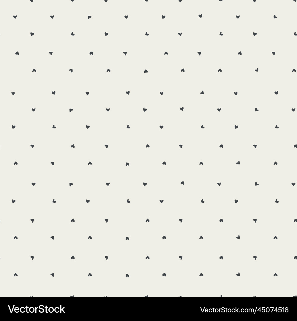 Seamless pattern hand drawn heart shapes on beige Vector Image