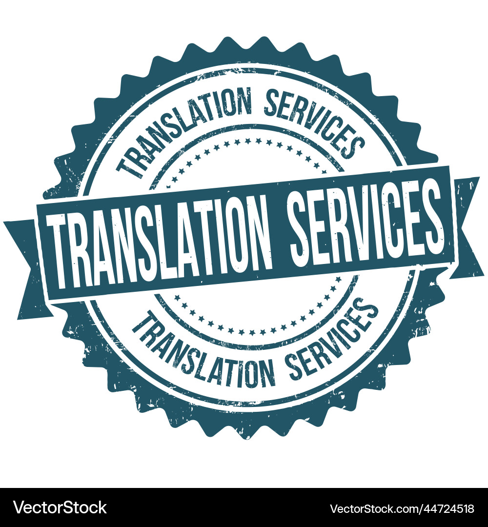 Translation services grunge rubber stamp Vector Image