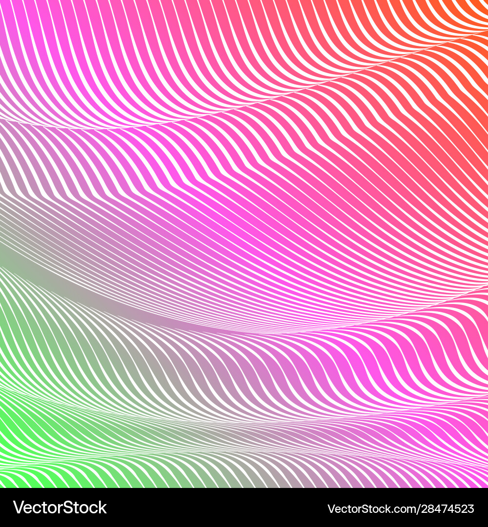 Abstract acid color wavy background optical art Vector Image