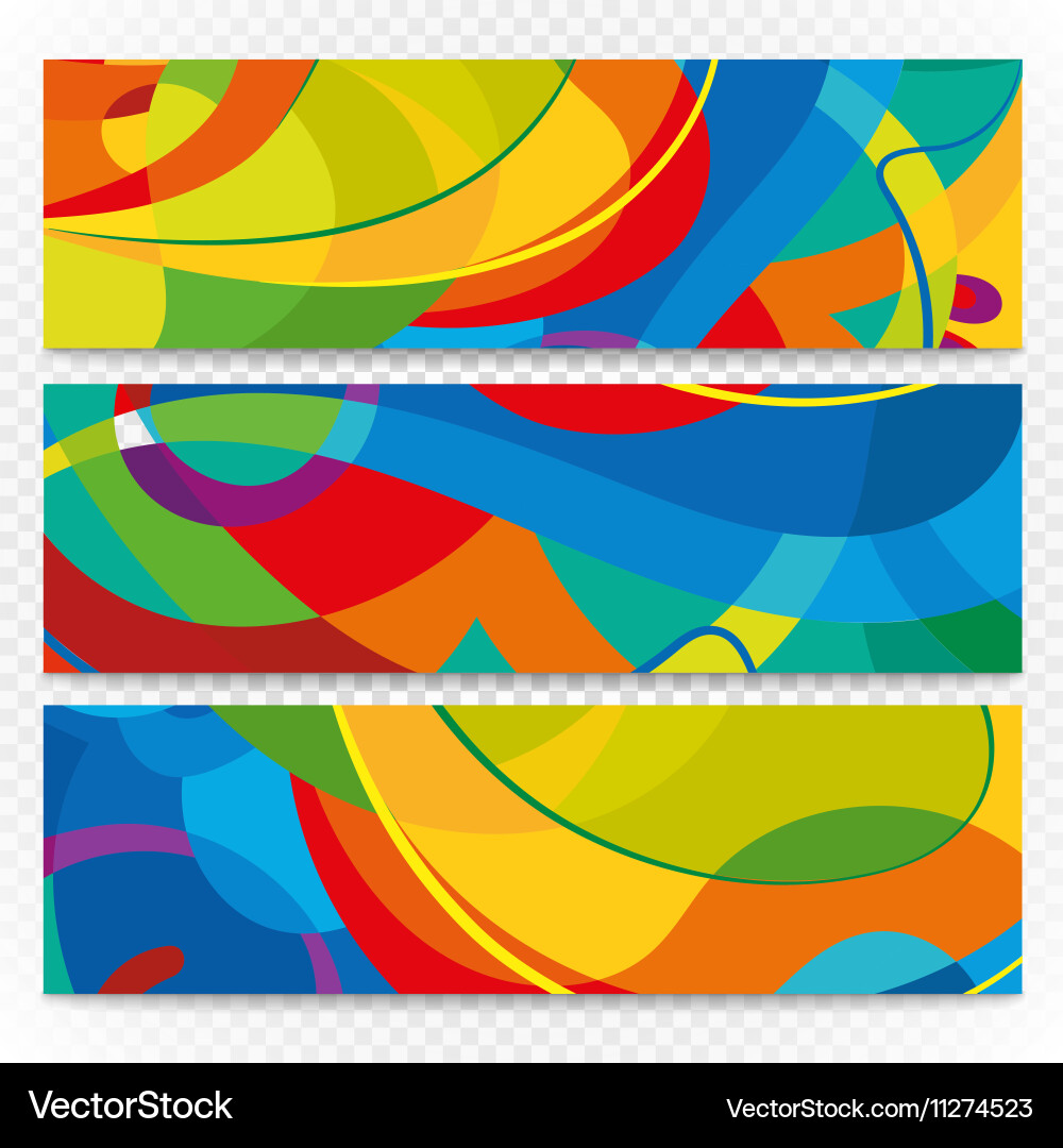 Abstract colorful banners on transparent modern Vector Image