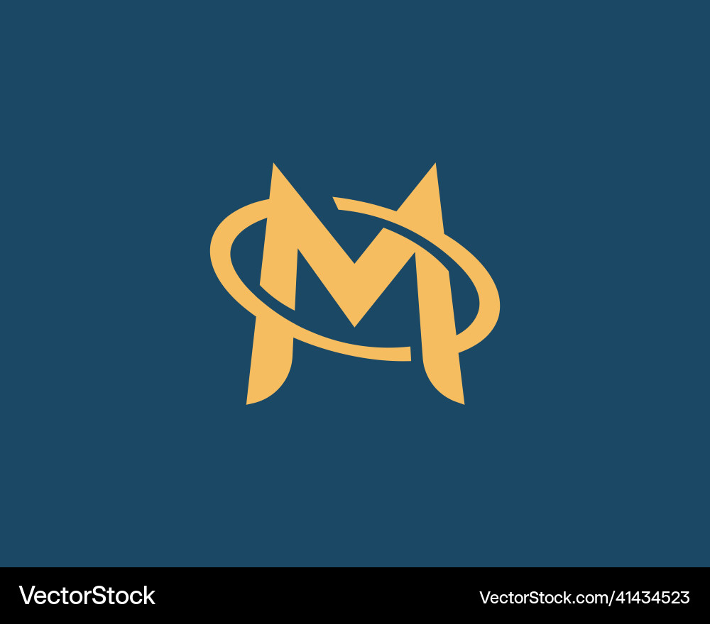 Abstract revolving letter m modern logotype icon Vector Image