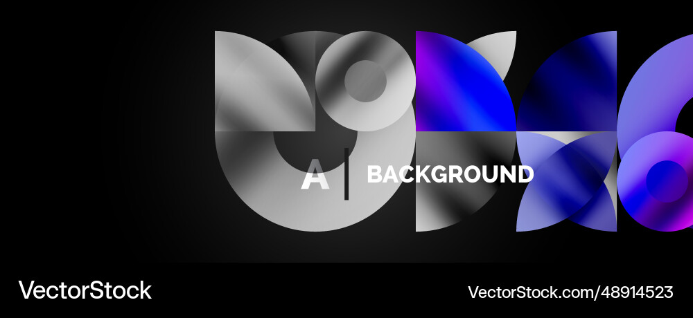 Abstract round geometric shapes with gradients Vector Image