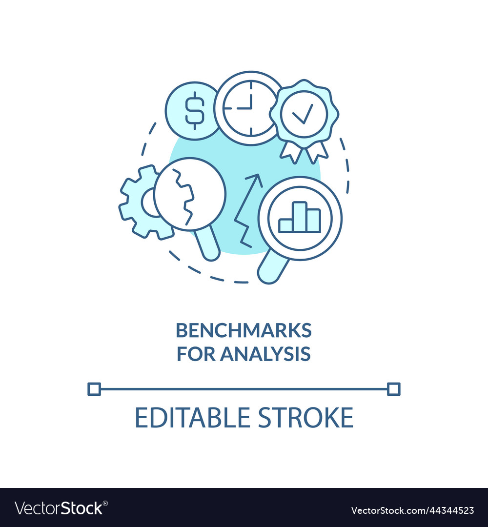 Benchmarks for analysis turquoise concept icon Vector Image
