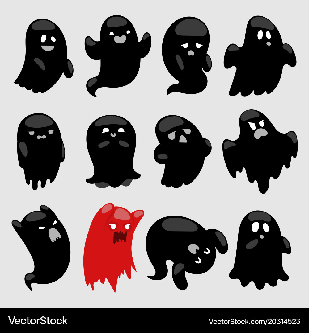 Cartoon spooky ghost character illsutartion Vector Image