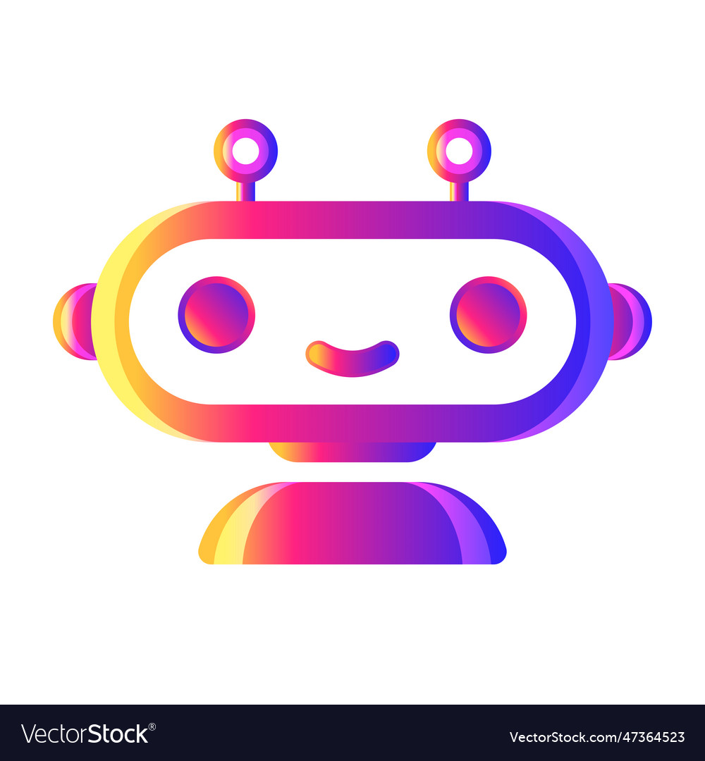 Chat bot robot colorful style isolated Royalty Free Vector