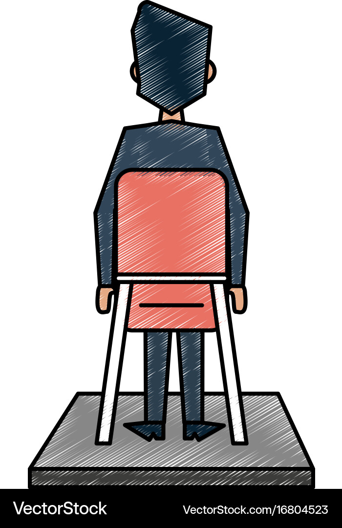 Colorful sitting man doodle over white background Vector Image