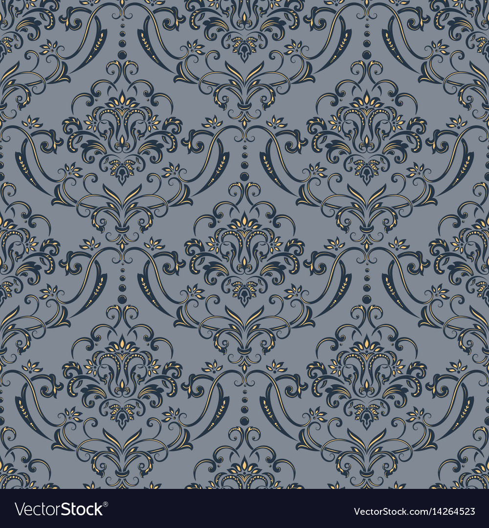 Damask seamless pattern background classical Vector Image
