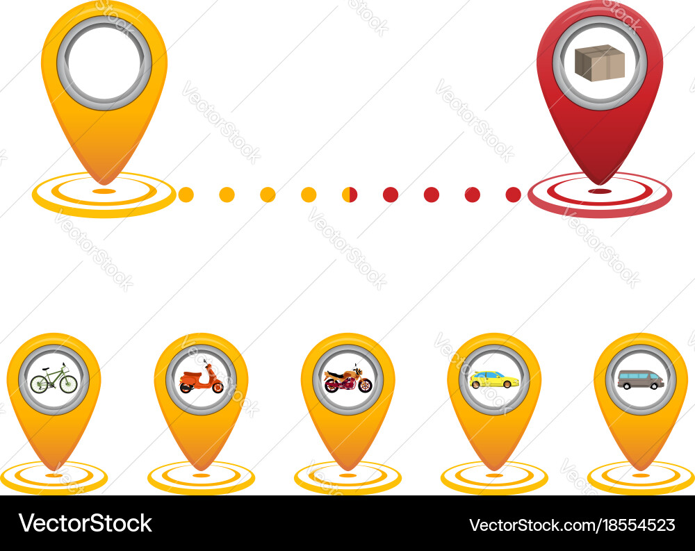 Delivery of parcels by different transport Vector Image