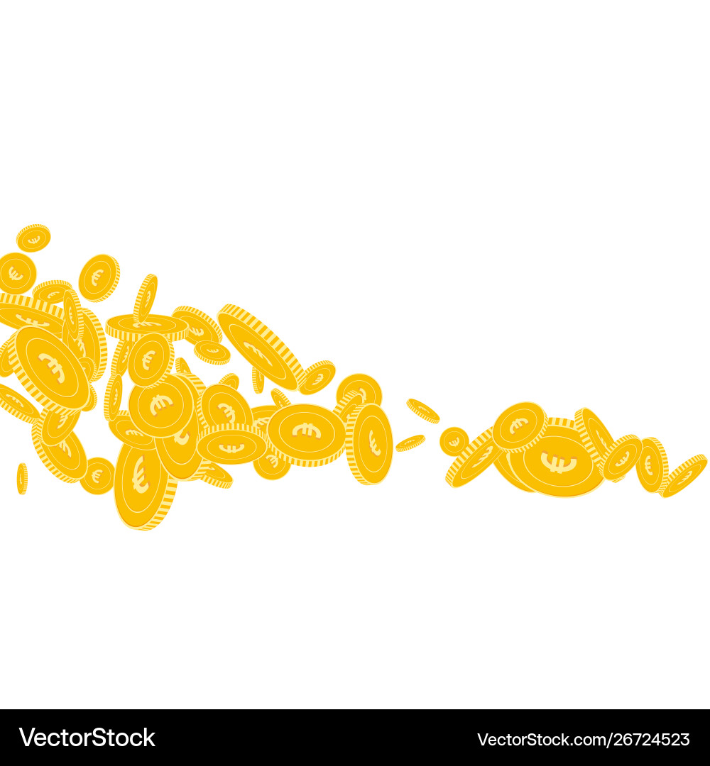 European union euro coins falling scattered float Vector Image
