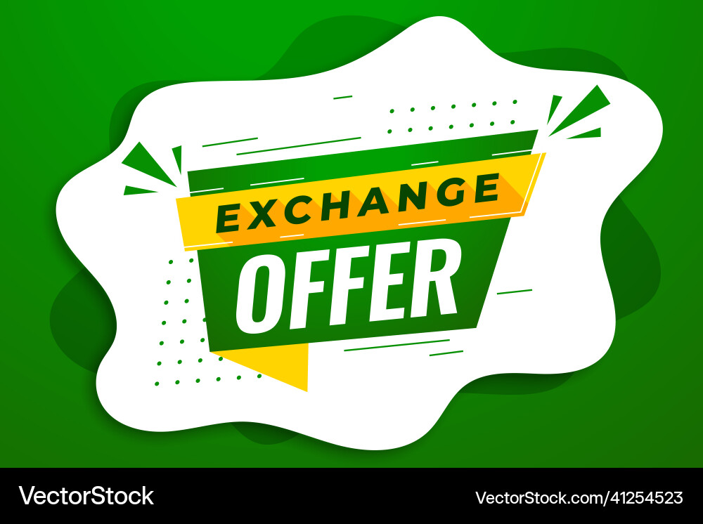 Exchange offer green background in modern style Vector Image