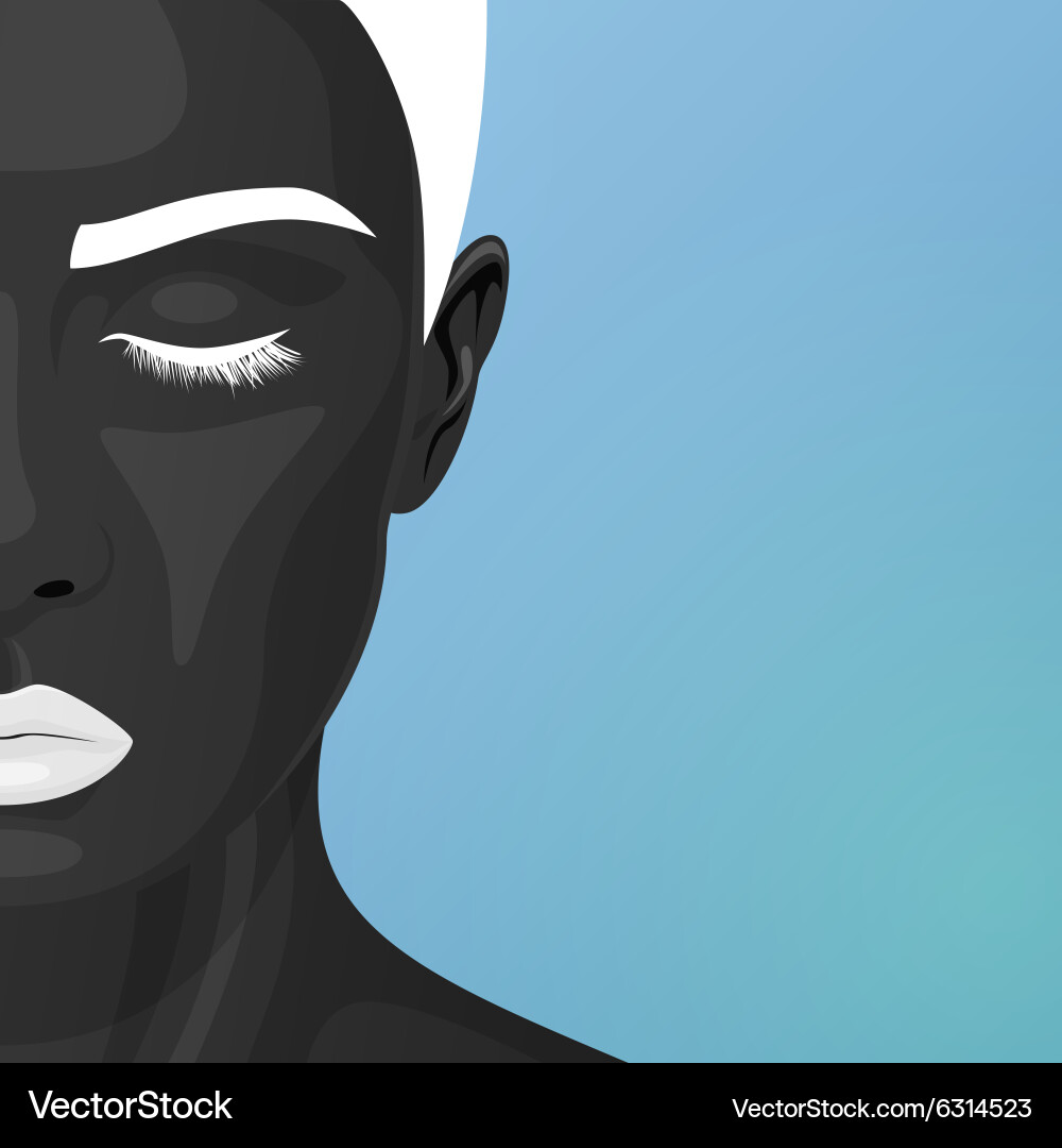 Half face woman with art makeup Royalty Free Vector Image