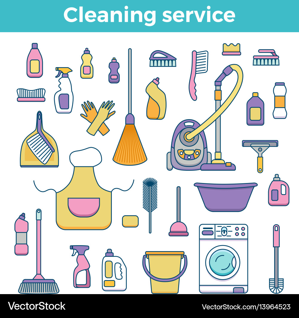 Household cleaning supplies Royalty Free Vector Image