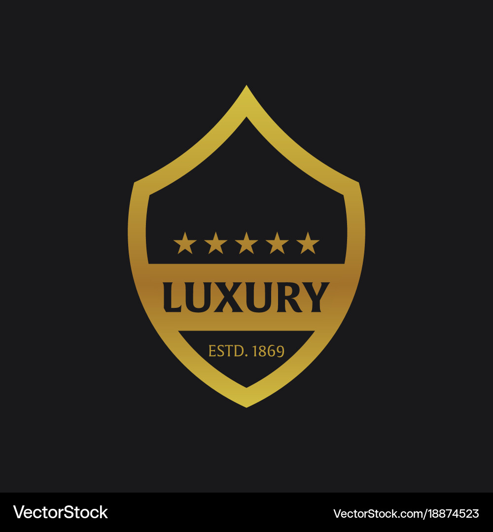 Luxury hotel logo and emblem Royalty Free Vector Image