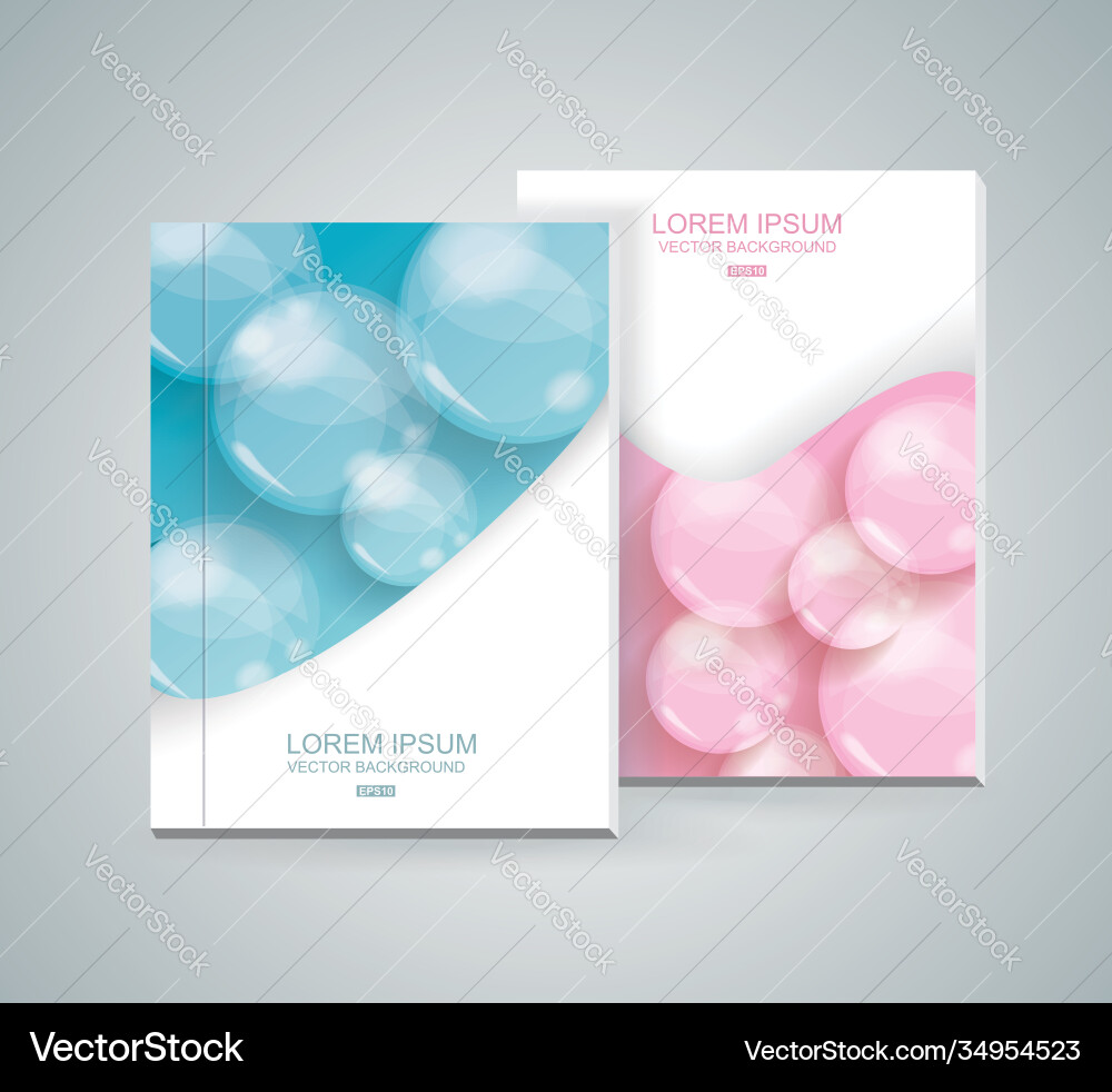 Magazine cover with transparent bubbles design Vector Image