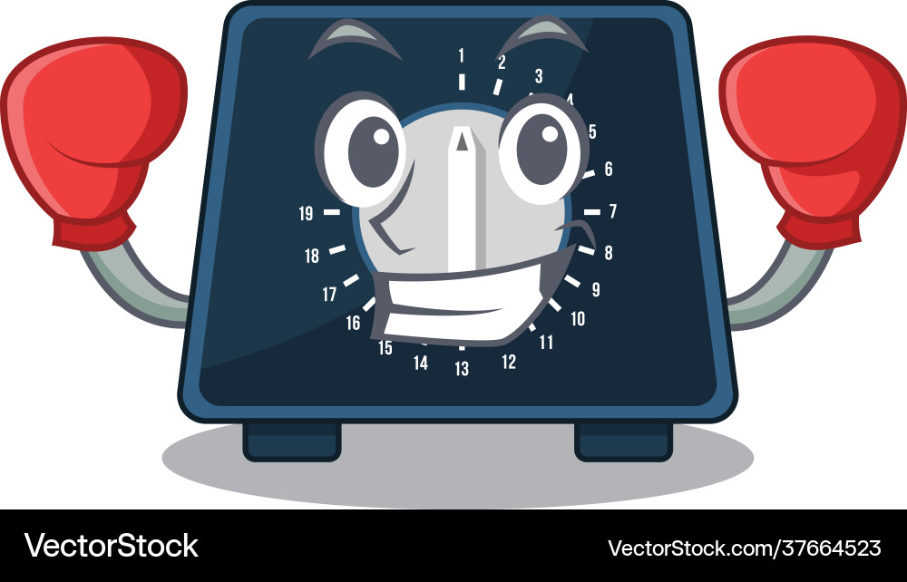 Mascot design kitchen timer as a sporty boxing Vector Image