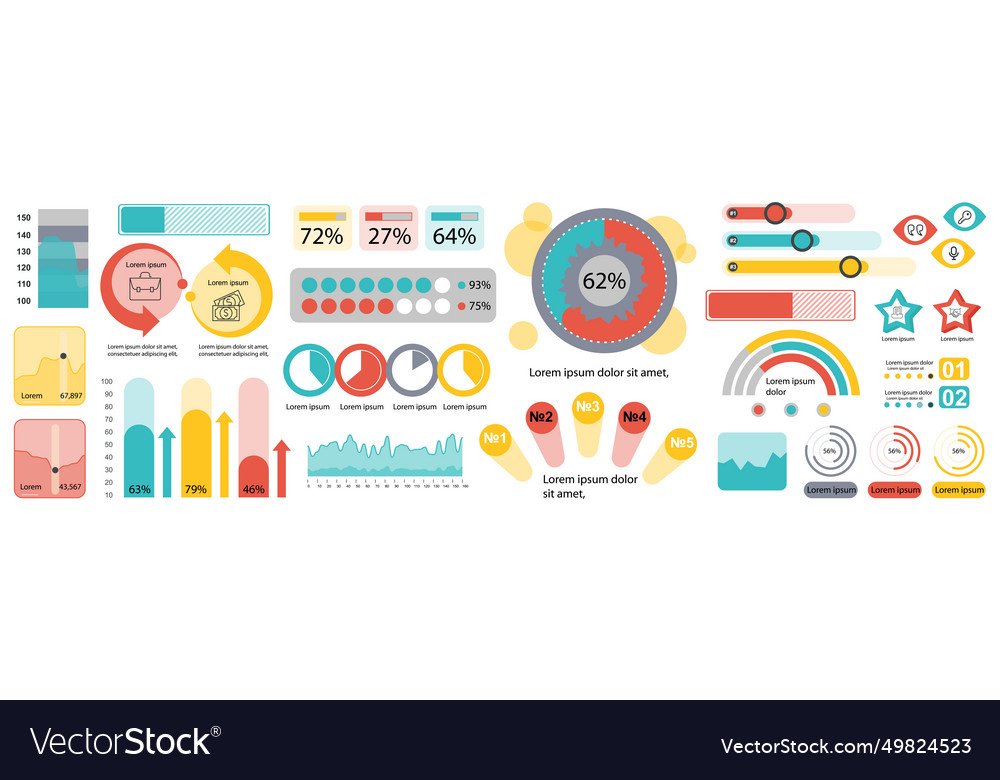 Mega set of infographic elements data Royalty Free Vector