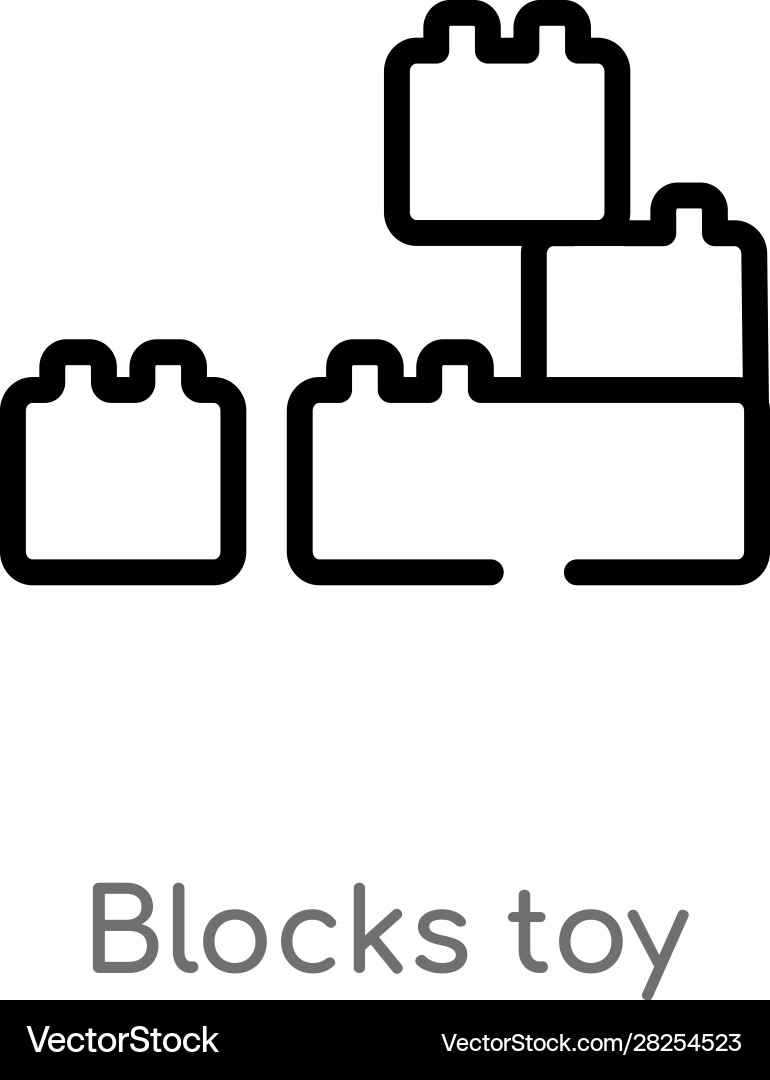 Outline blocks toy icon isolated black simple Vector Image