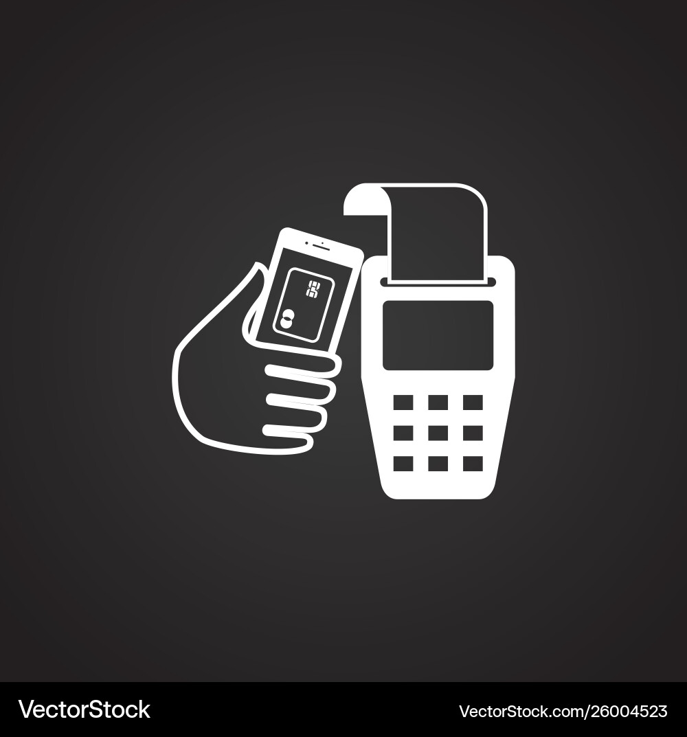 Pos terminal icon on background for graphic Vector Image