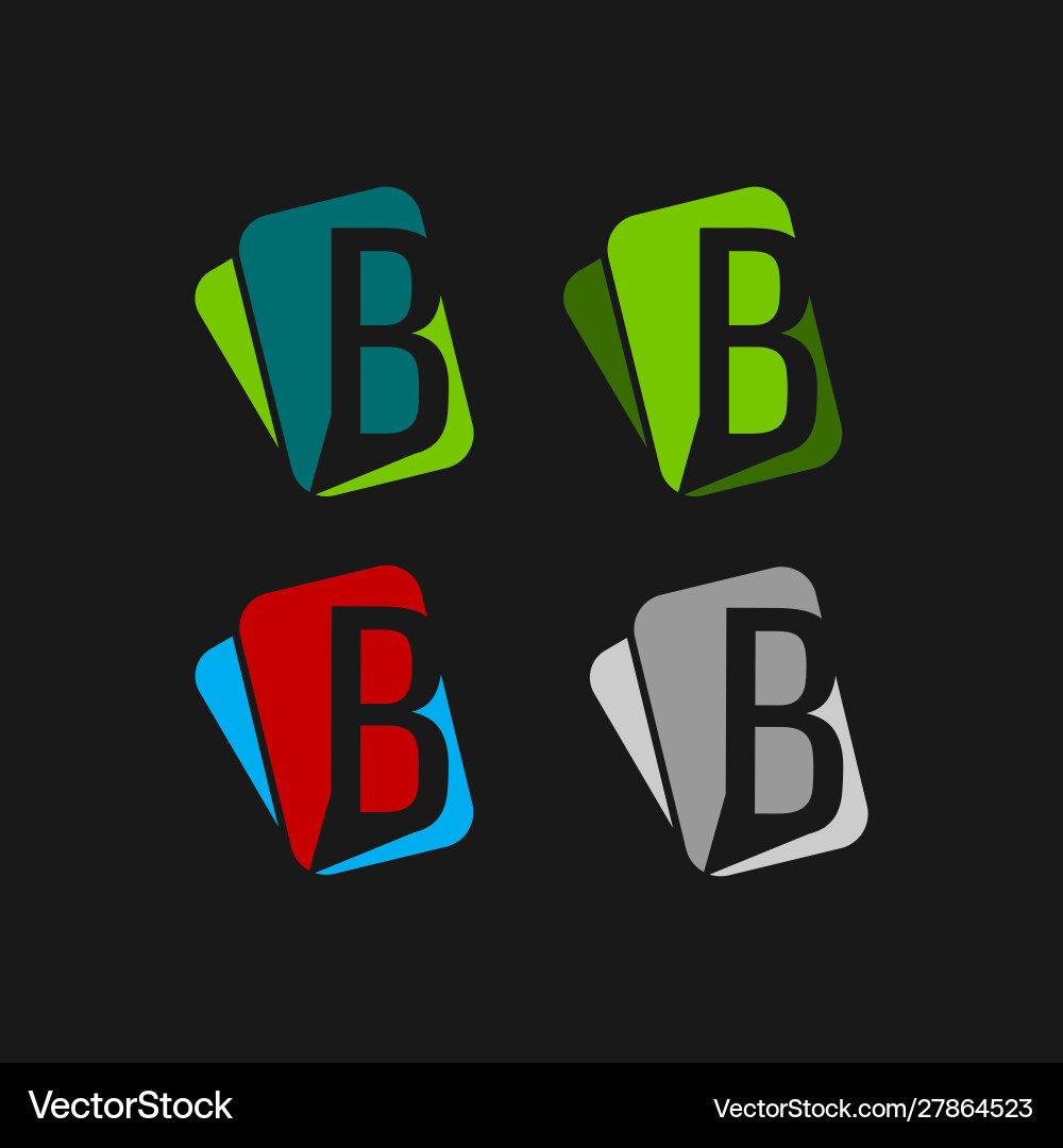 Set letter b logo icons design template Royalty Free Vector