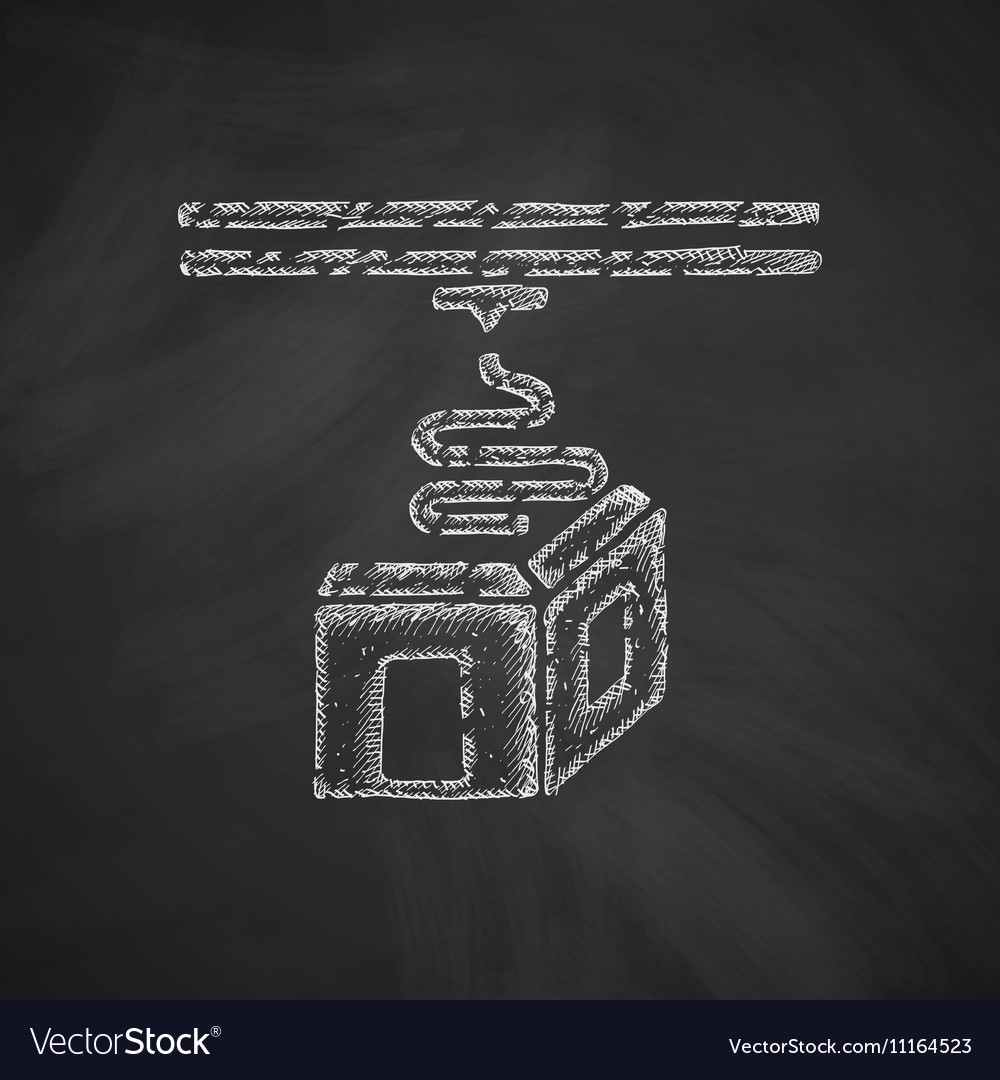 Three d printer icon Royalty Free Vector Image