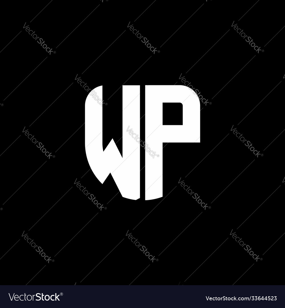 Wp logo monogram with circular shape shield Vector Image