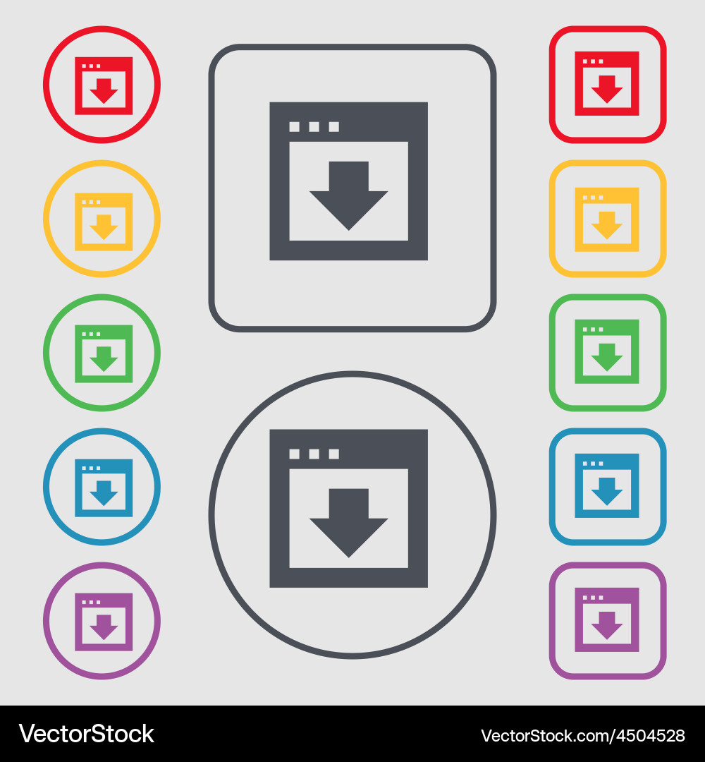 Arrow down download load backup icon sign symbol Vector Image