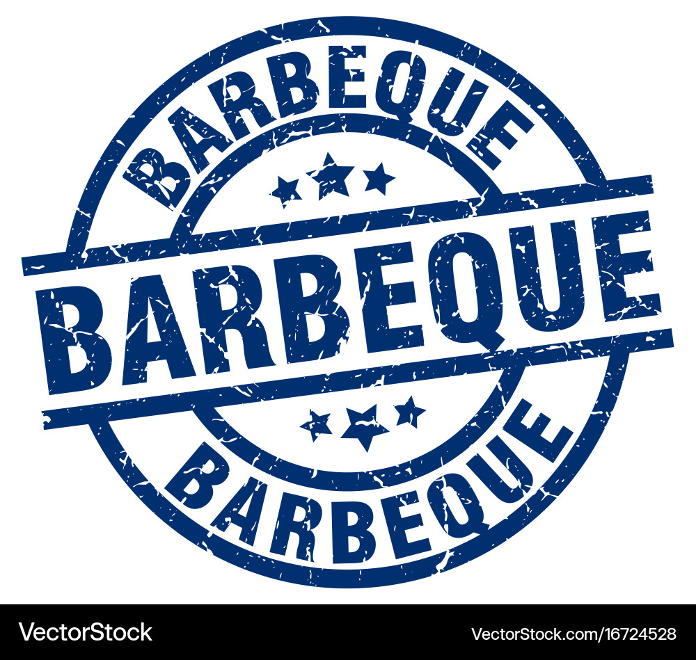 Barbecue blue round grunge stamp Royalty Free Vector Image