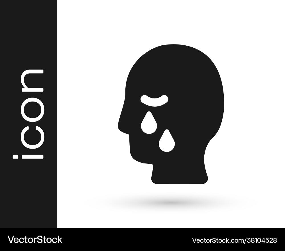 Black man graves funeral sorrow icon isolated Vector Image