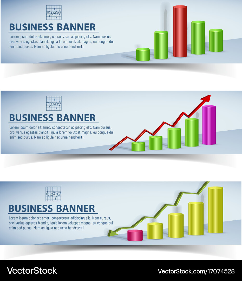 Business infographic horizontal banners Royalty Free Vector
