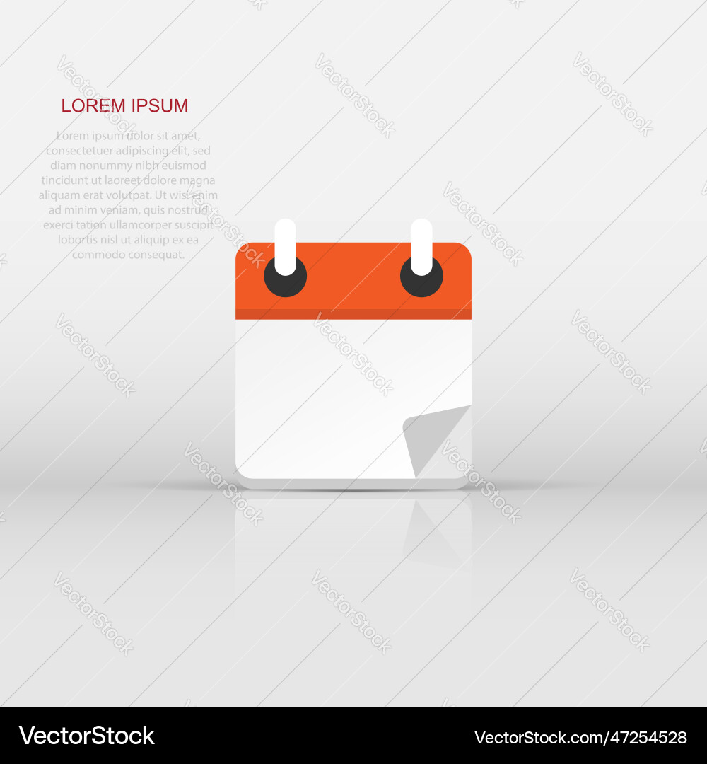 Calendar organizer icon in flat style appointment Vector Image