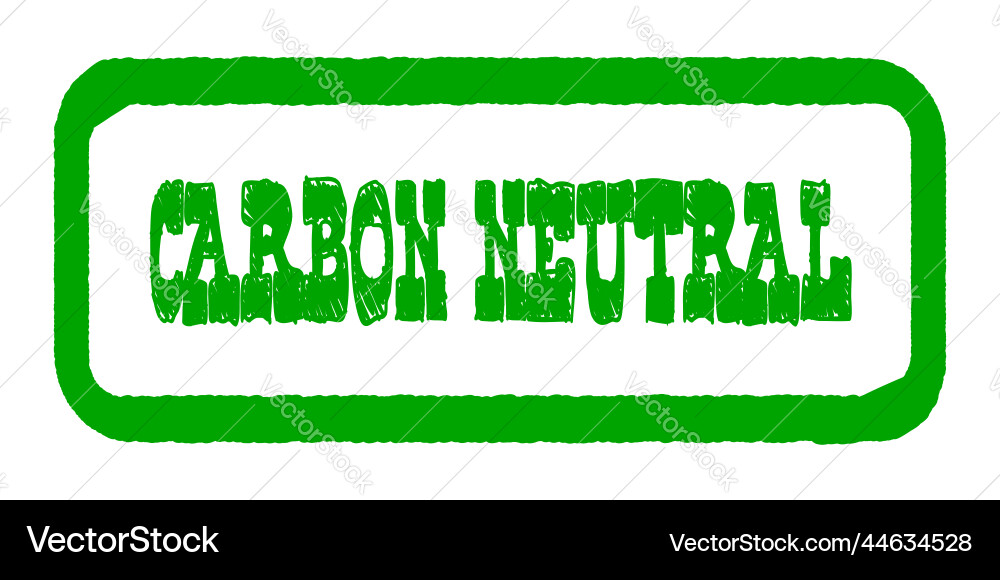 Carbon neutral green rubber ink stamp Royalty Free Vector