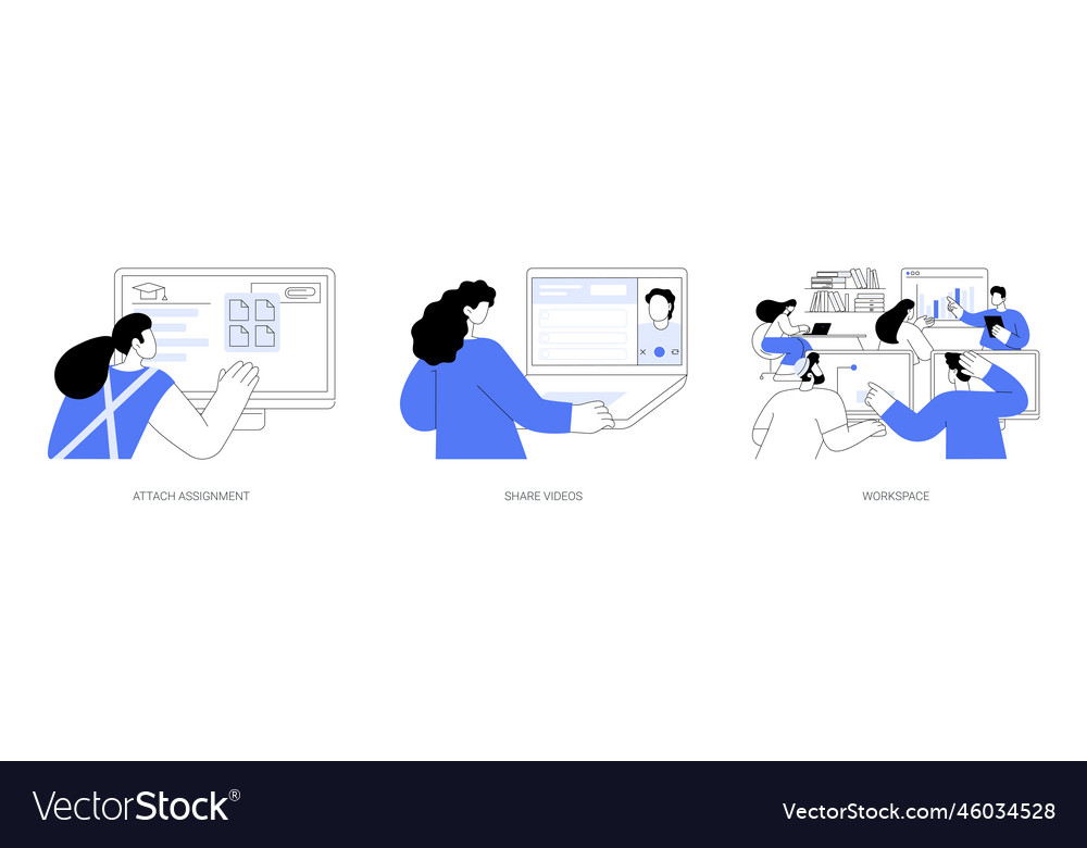 E-learning platform features abstract concept Vector Image