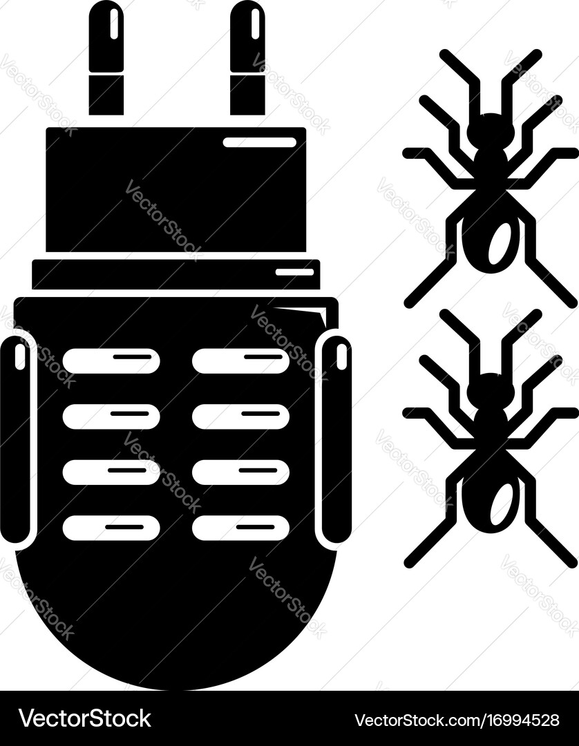 Electric mosquito icon simple black style Vector Image