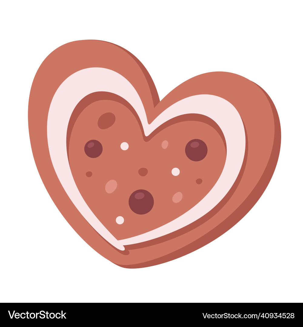 Gingerbread in heart shaped ginger cookies Vector Image