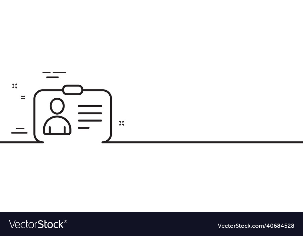 Id card line icon user profile sign minimal line Vector Image