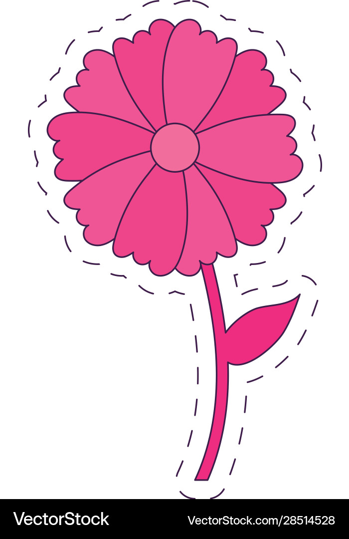 Isolated natural pink flower design Royalty Free Vector