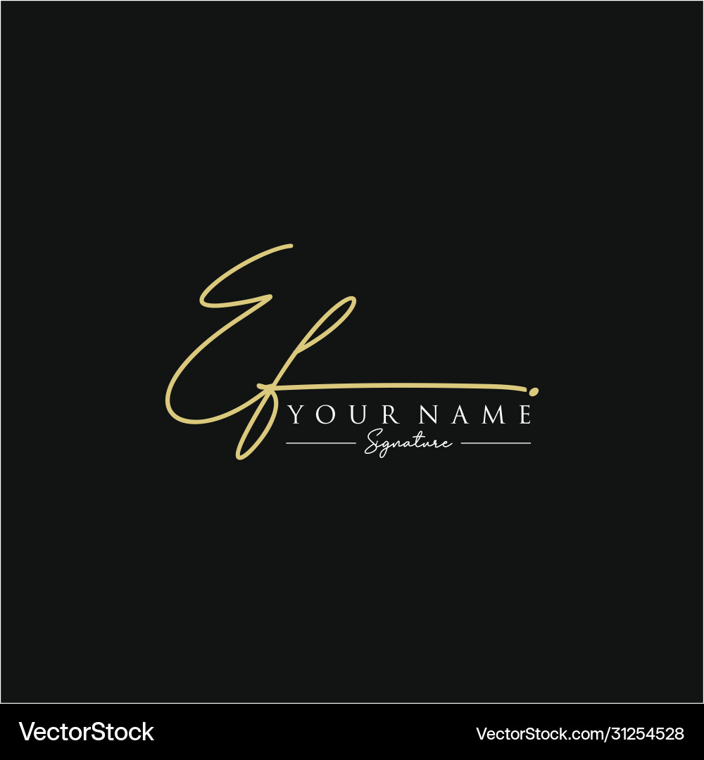 Letter ef signature logo template Royalty Free Vector Image