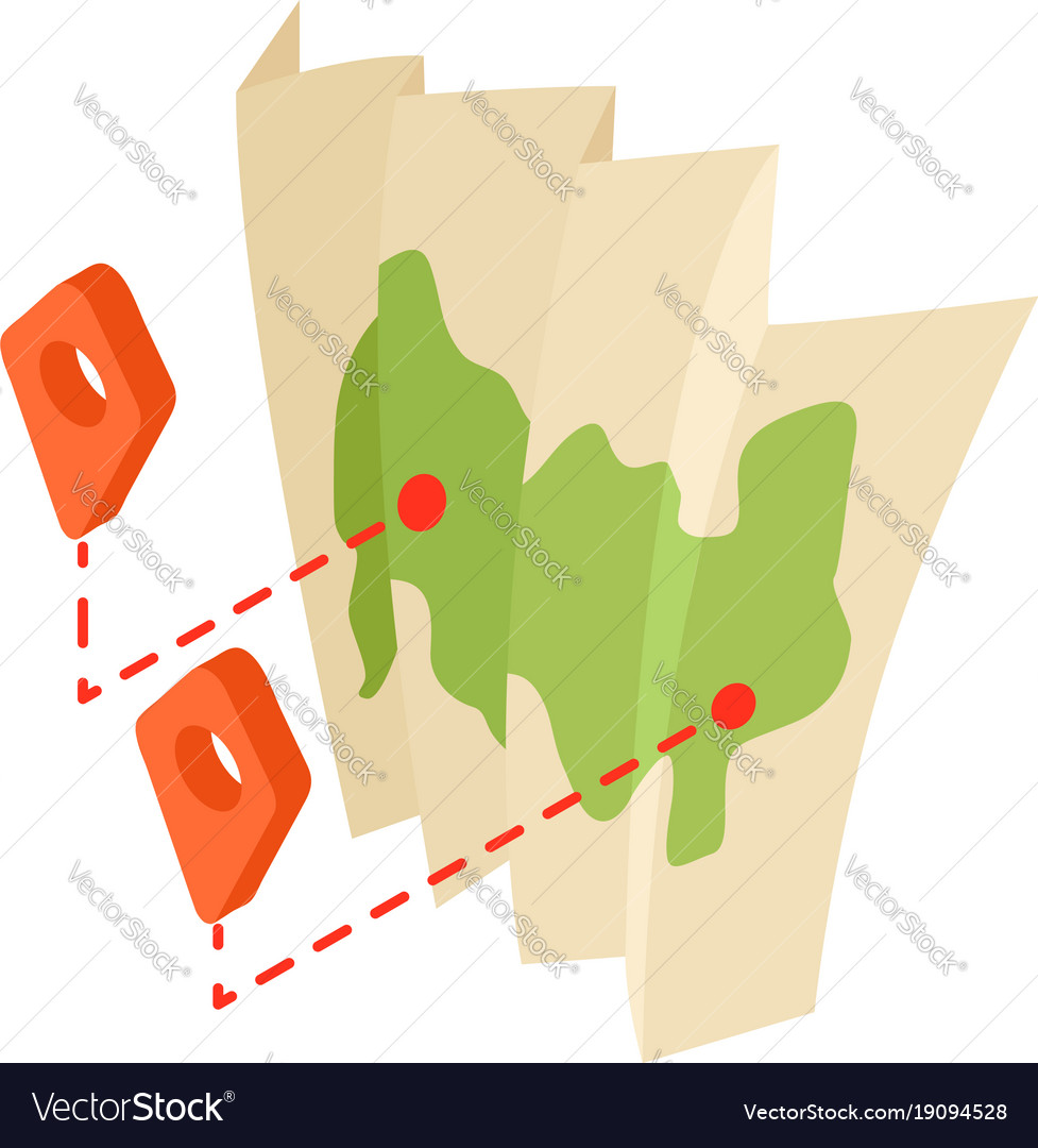 Map icon isometric 3d style Royalty Free Vector Image