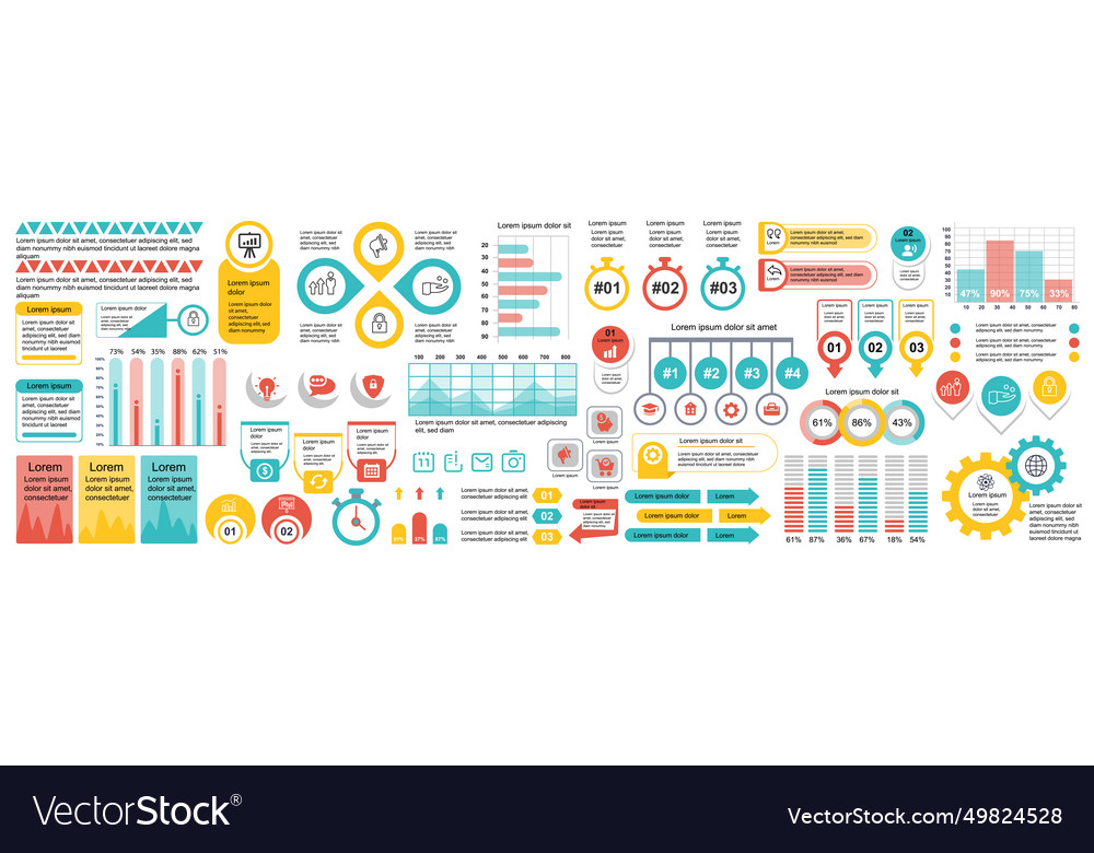 Mega set of infographic elements data Royalty Free Vector