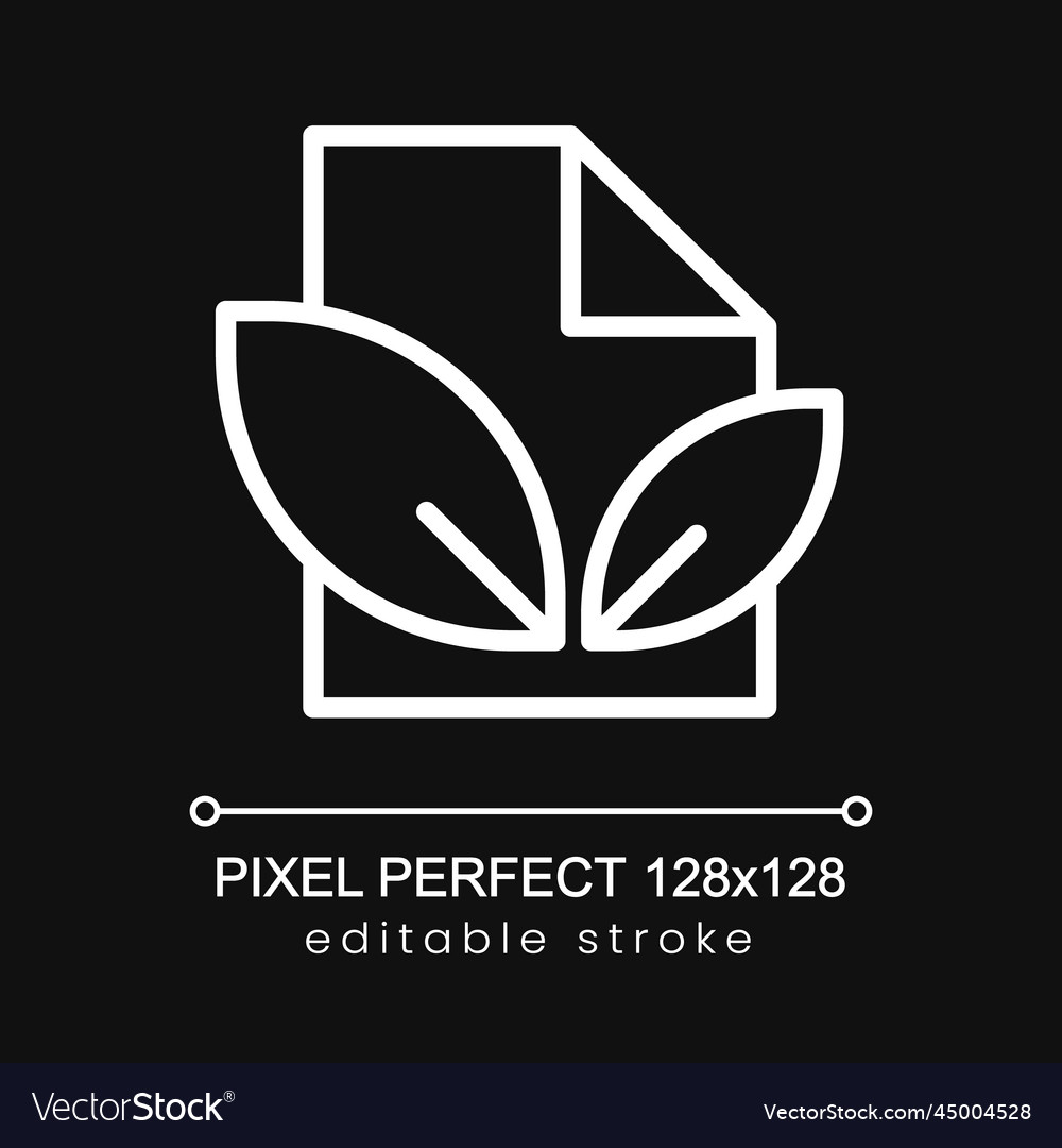 Paper recycling pixel perfect white linear icon Vector Image Paper recycling pixel perfect white linear icon Vector Image
