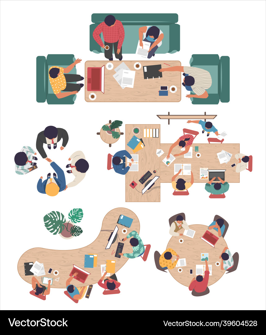 People discussing project startup company Vector Image