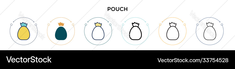 Pouch icon in filled thin line outline and stroke Vector Image
