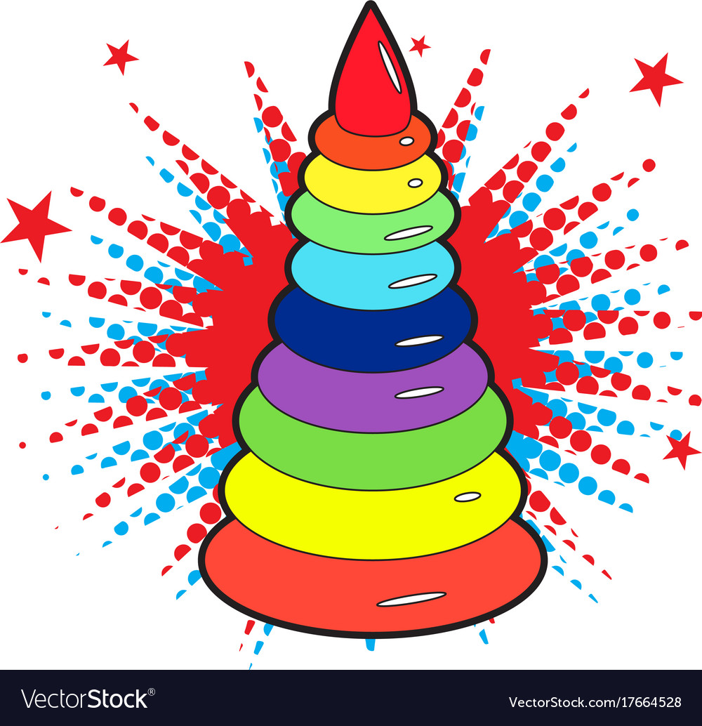 Pyramid stack toy Royalty Free Vector Image - VectorStock