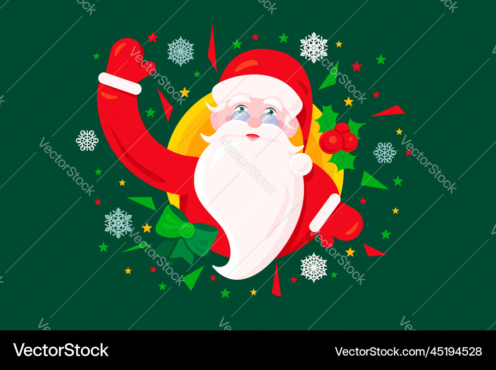 Santa claus congratulating with christmas Vector Image