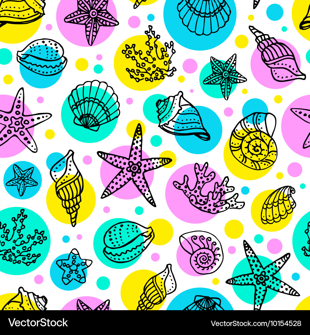 Sea seamless pattern Royalty Free Vector Image