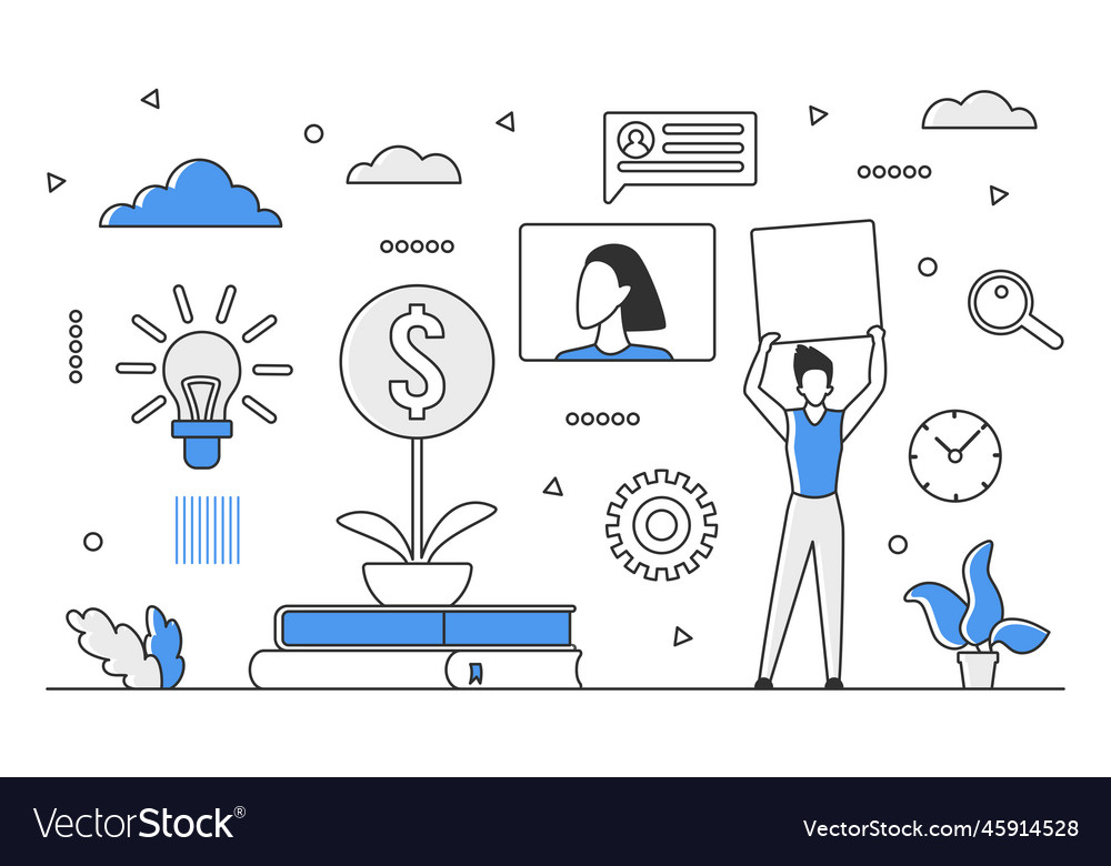 Startup idea development Royalty Free Vector Image
