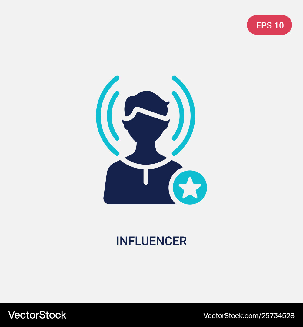Two color influencer icon from blogger Royalty Free Vector