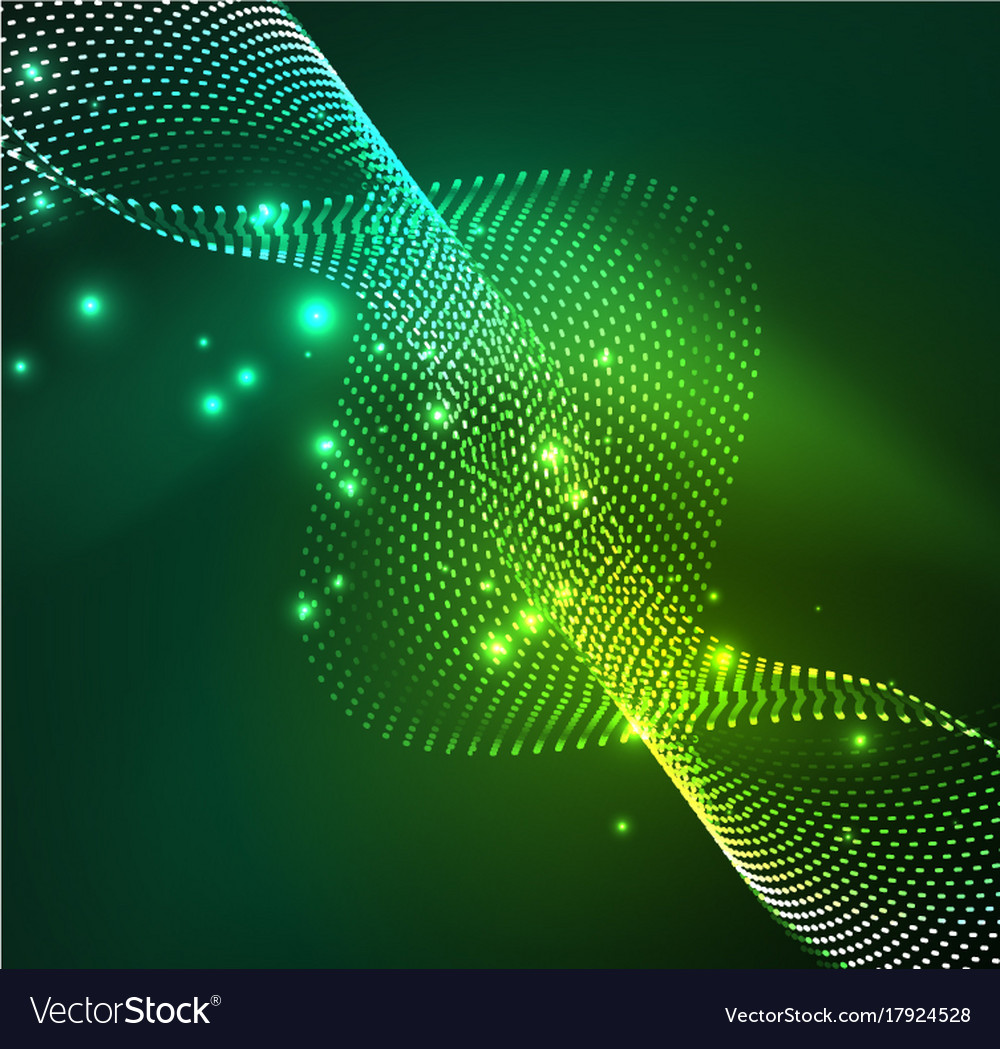 Wave particles background Royalty Free Vector Image