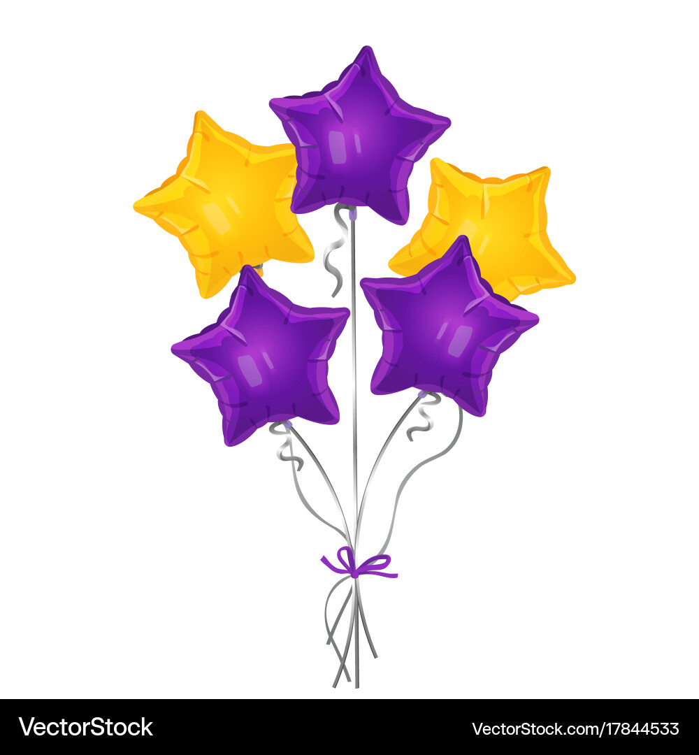 Bunch of star shape balloons Royalty Free Vector Image